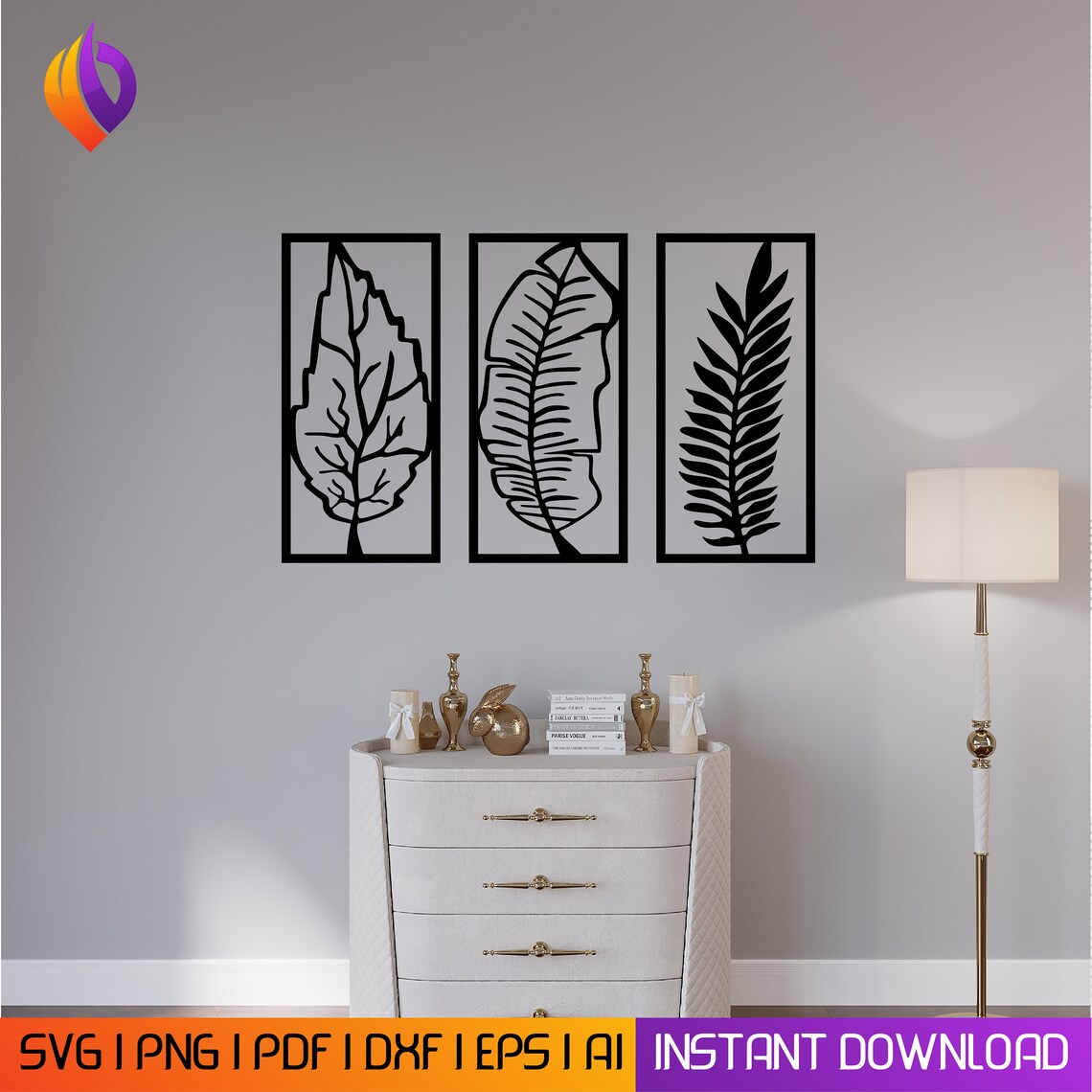 31 Leaf and Branches Panel Wall Art DXF Bundle – Digital Laser Cut ...
