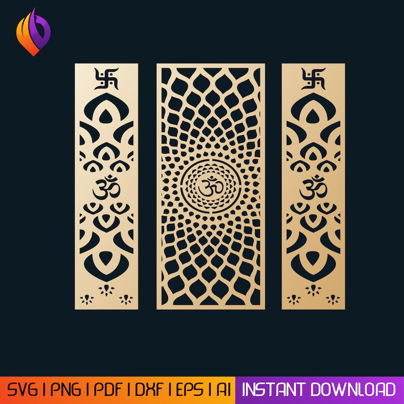 Om Wall Decor Laser Cut Files: Aum Symbol, CNC Router, Glowforge ...