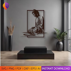 Buddha Wall Decor SVG DXF: Meditation Laser Cut File (digital Download ...