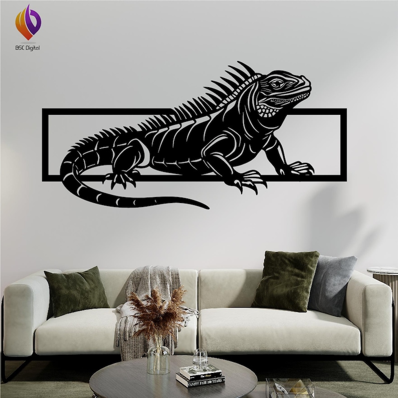 Iguana Wall Art SVG DXF: Laser Cut Files for CNC, Glowforge (digital ...
