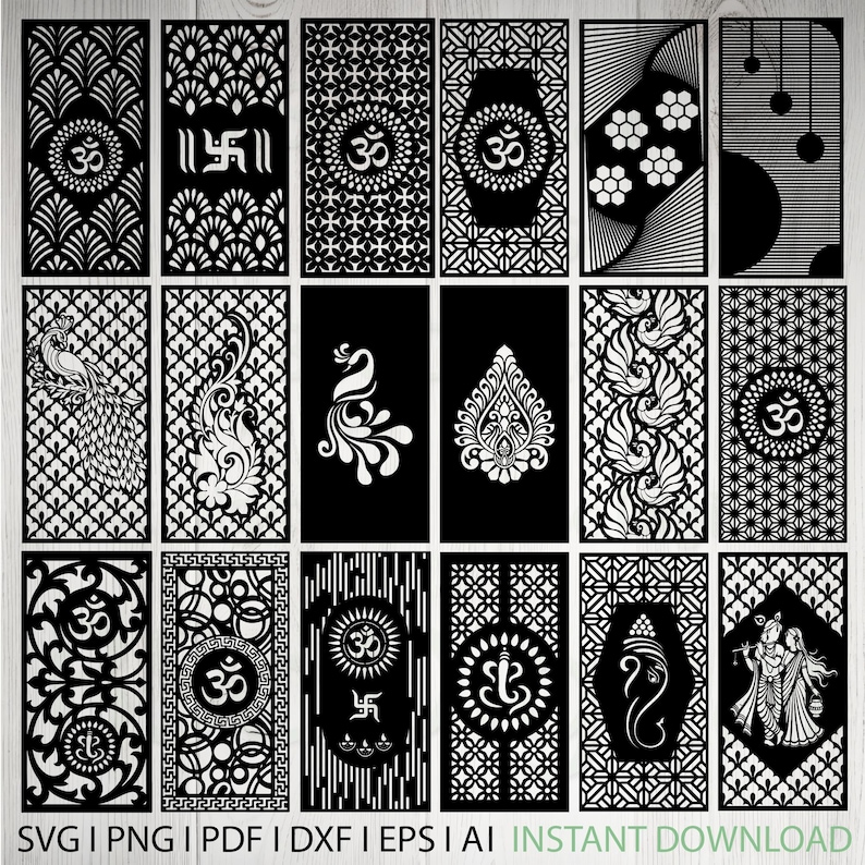 Om Wall Decor Laser-cut DXF File Bundle | Aum Jali Glowforge, Ohm CNC ...