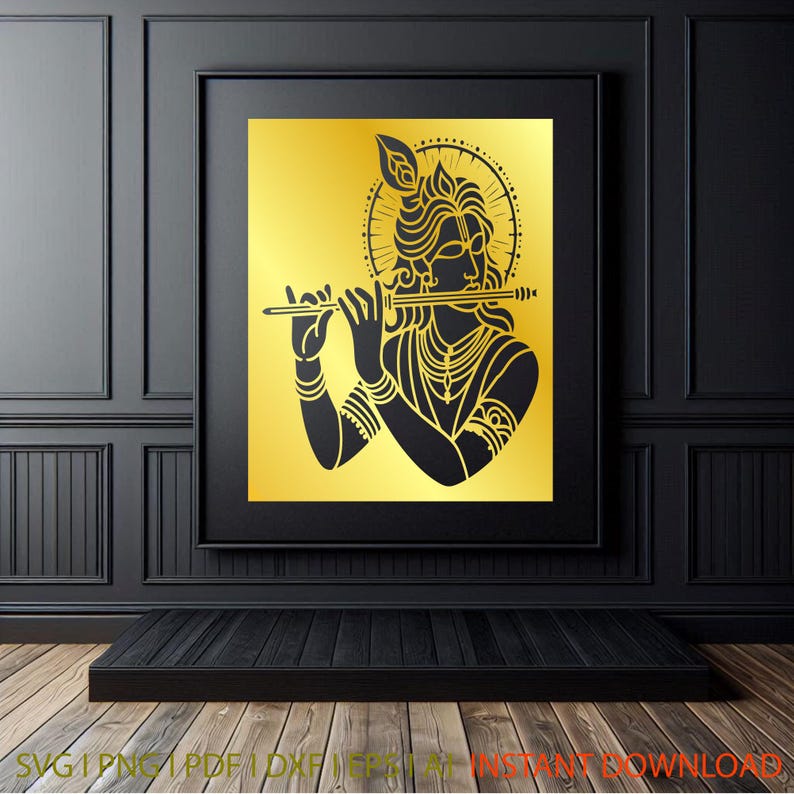 Lord Krishna Wall Art: Hindu God Laser Cut File (digital Download - Etsy