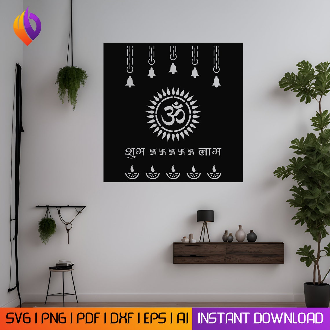 Om Wall Decor Laser-cut DXF File for Glowforge and CNC Machines Aum ...