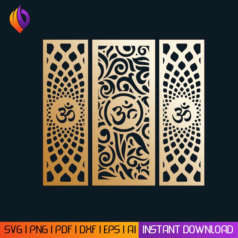 Om Wall Decor Laser Cut Files: Aum Symbol, CNC Router, Glowforge ...