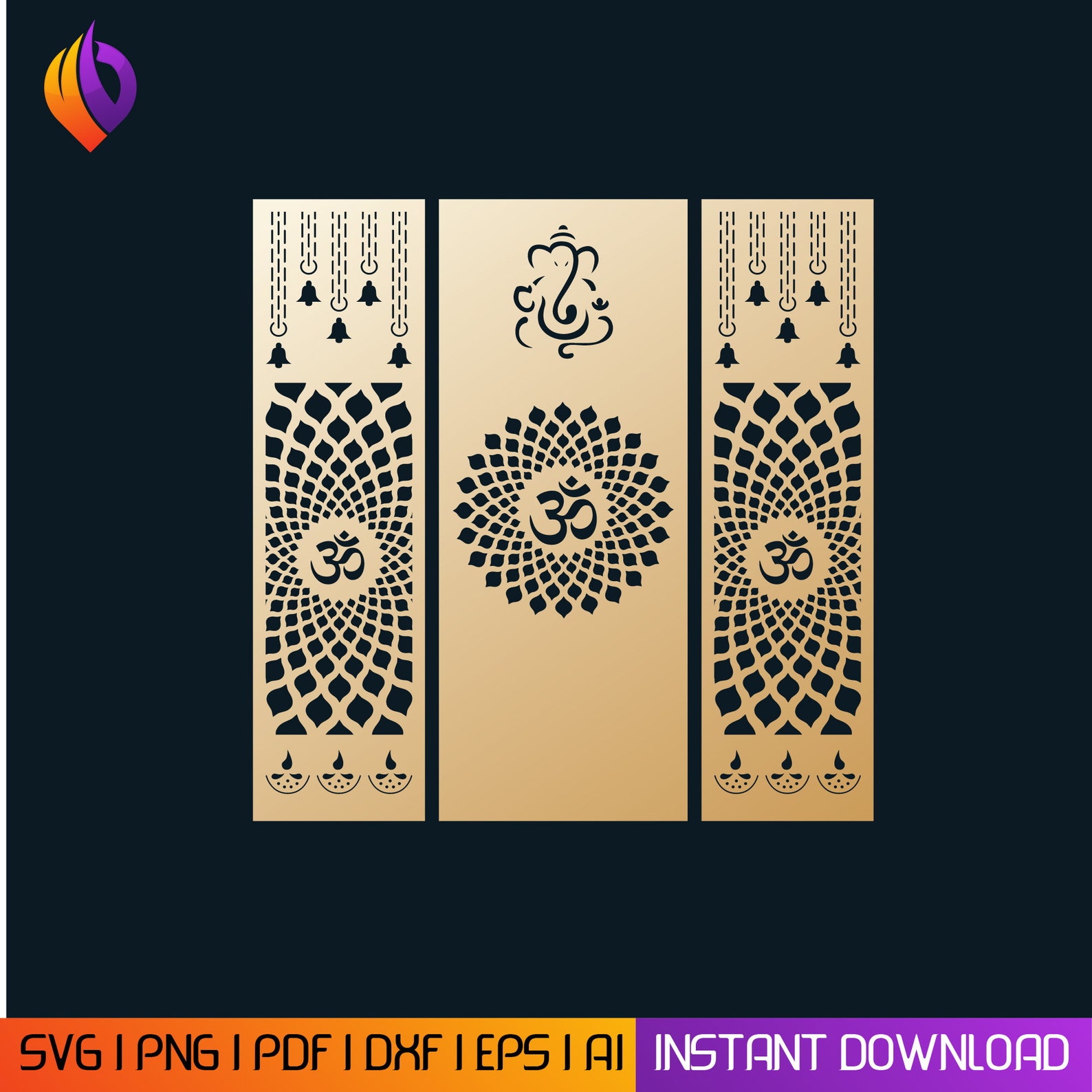 Buy Om Wall Decor Laser-cut DXF File for Glowforge and CNC Machines Aum ...