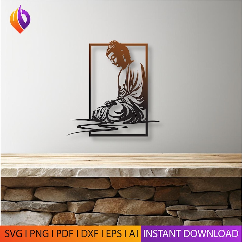 Buddha Wall Decor SVG DXF: Meditation Laser Cut File (digital Download ...
