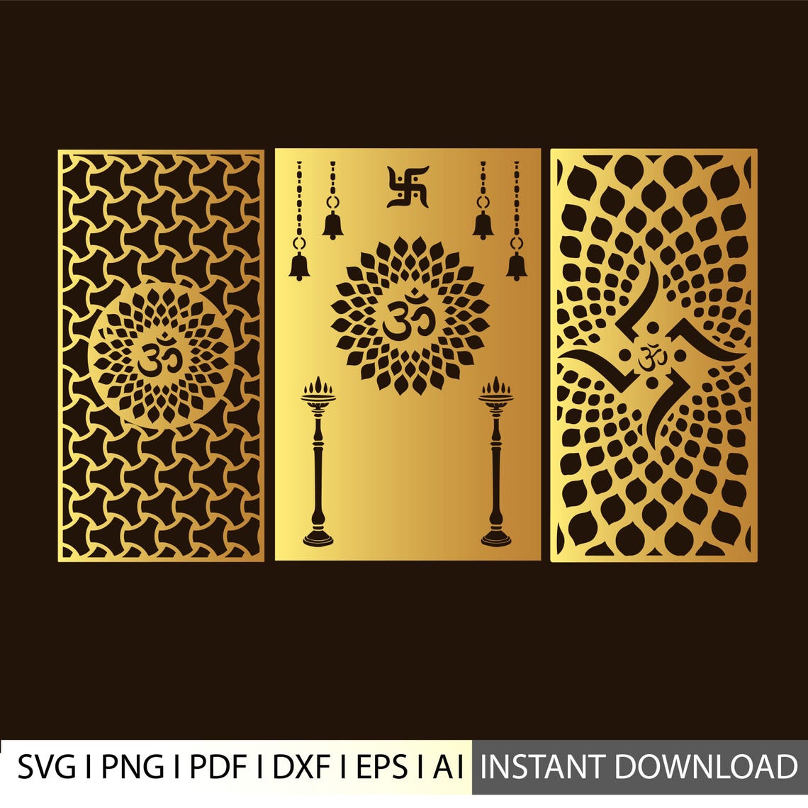 Om Aum Spiritual Wall Art DXF Bundle | Laser Cut, CNC, Glowforge ...