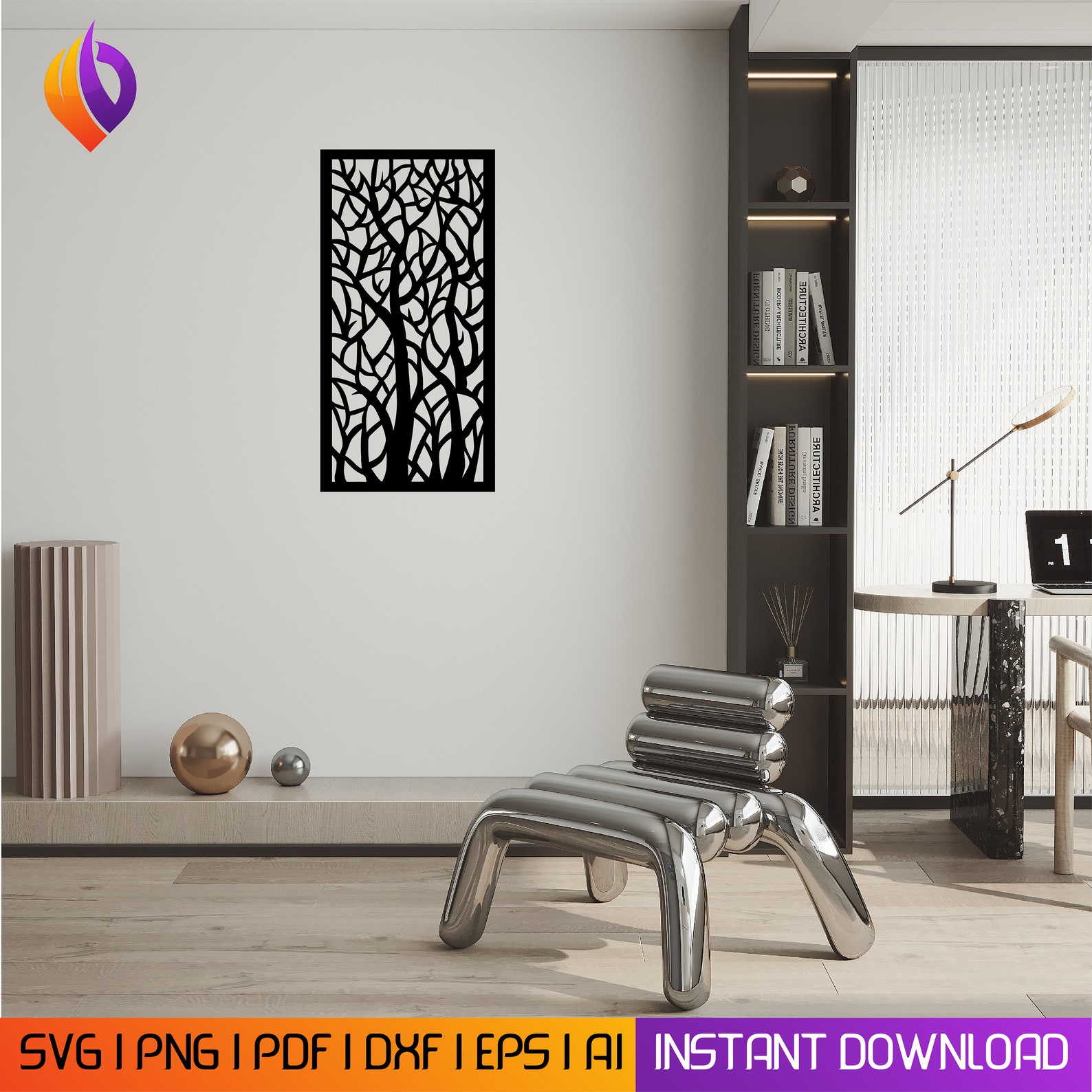 31 Leaf and Branches Panel Wall Art DXF Bundle – Digital Laser Cut ...