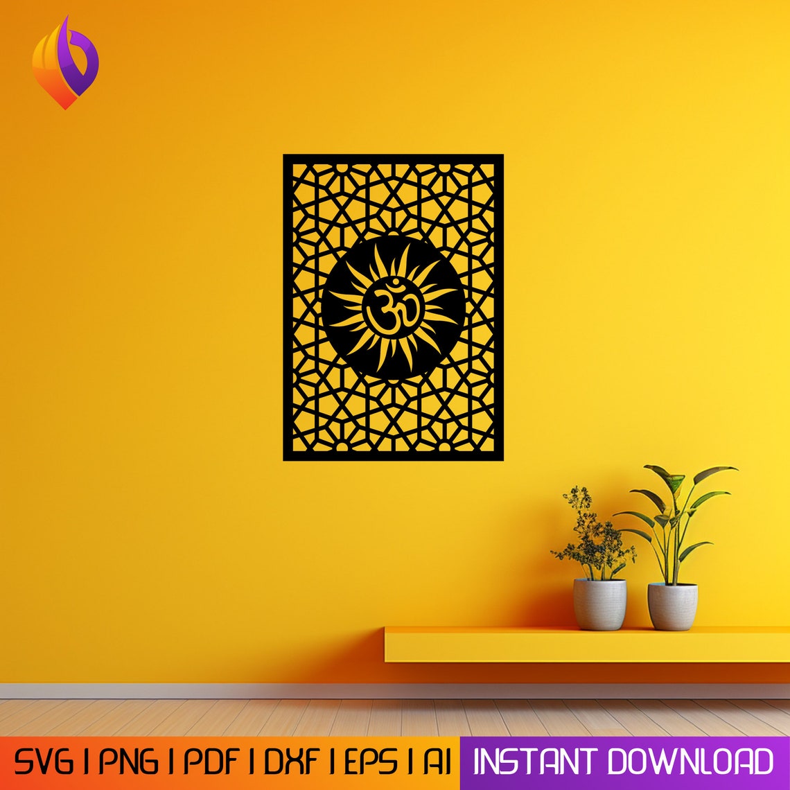 Om Wall Decor Laser-cut DXF File for Glowforge and CNC Machines Aum ...