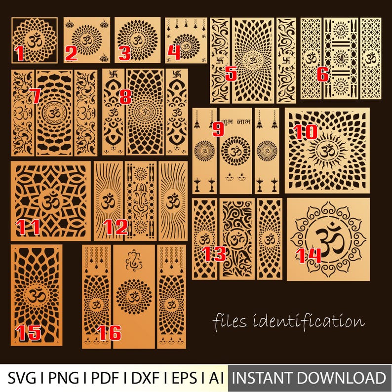 Om Wall Decor Laser Cut Files: Aum Symbol, CNC Router, Glowforge ...