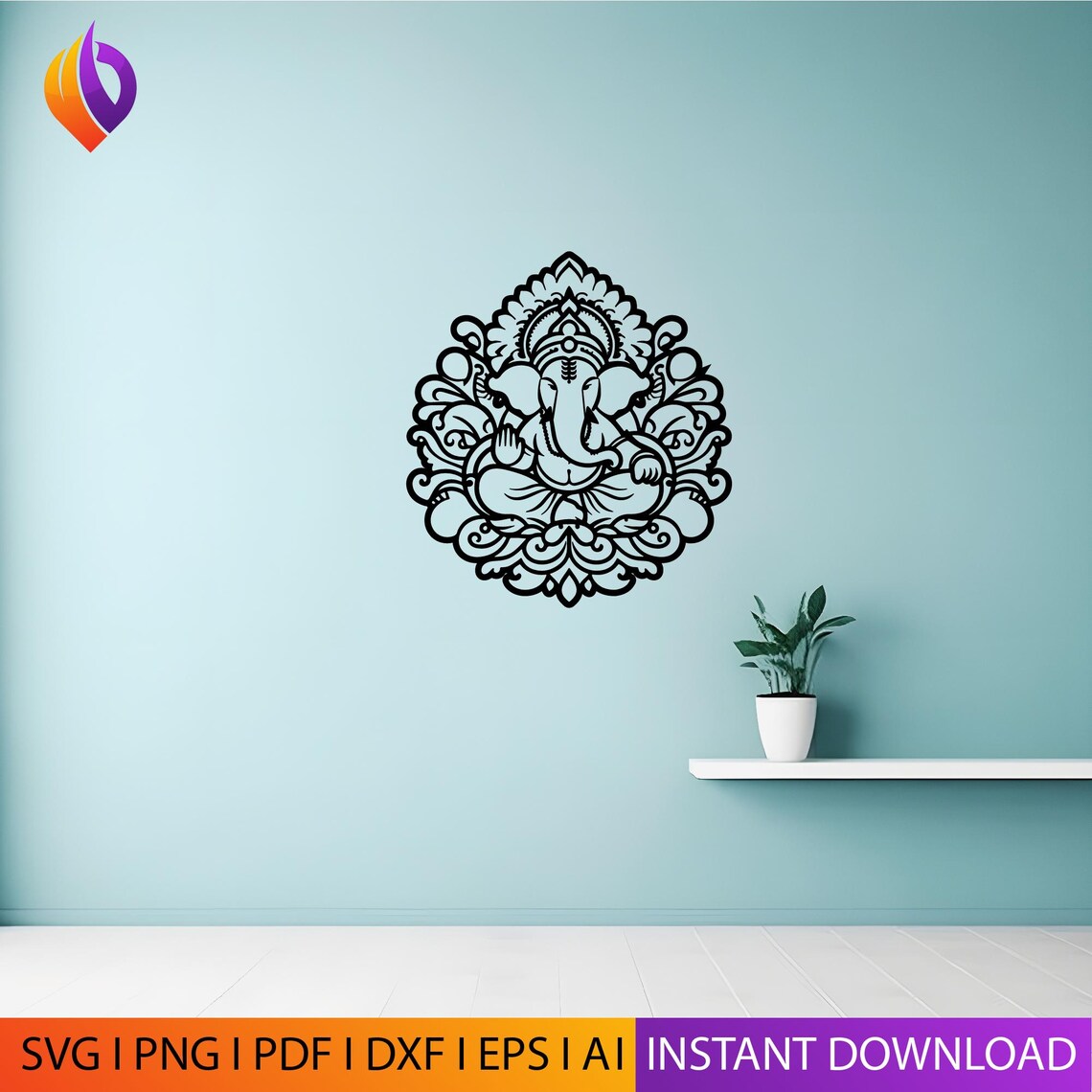 Om Ganesha Wall Decor: Laser Cut Hindu God Design (digital Files) - Etsy