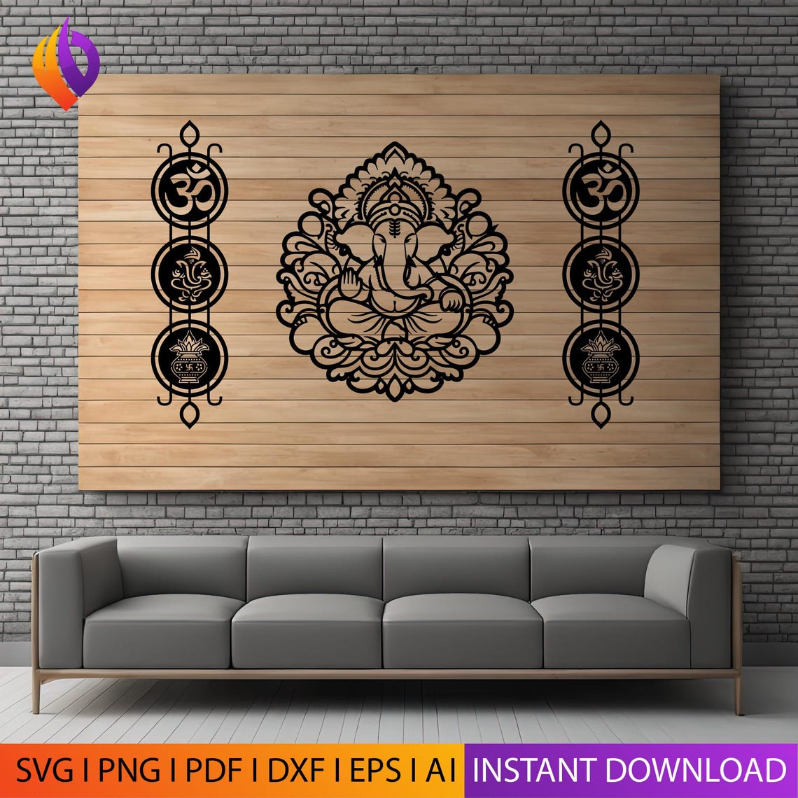 Om Ganesha Wall Decor: Laser Cut Hindu God Design (digital Files) - Etsy