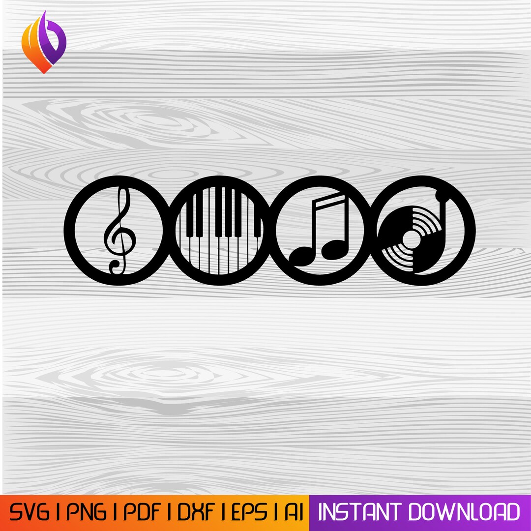 Music 4 Circles Wall Art Dxf, Svg, Eps,ai and Pdf Files for Laser ...