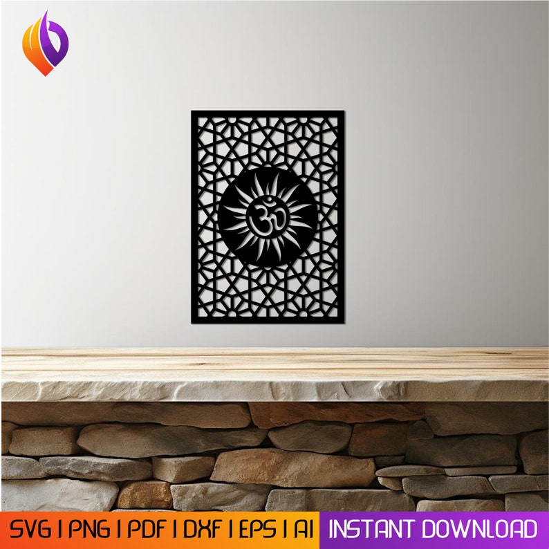 Om Wall Decor Laser-cut DXF File for Glowforge and CNC Machines - Aum ...