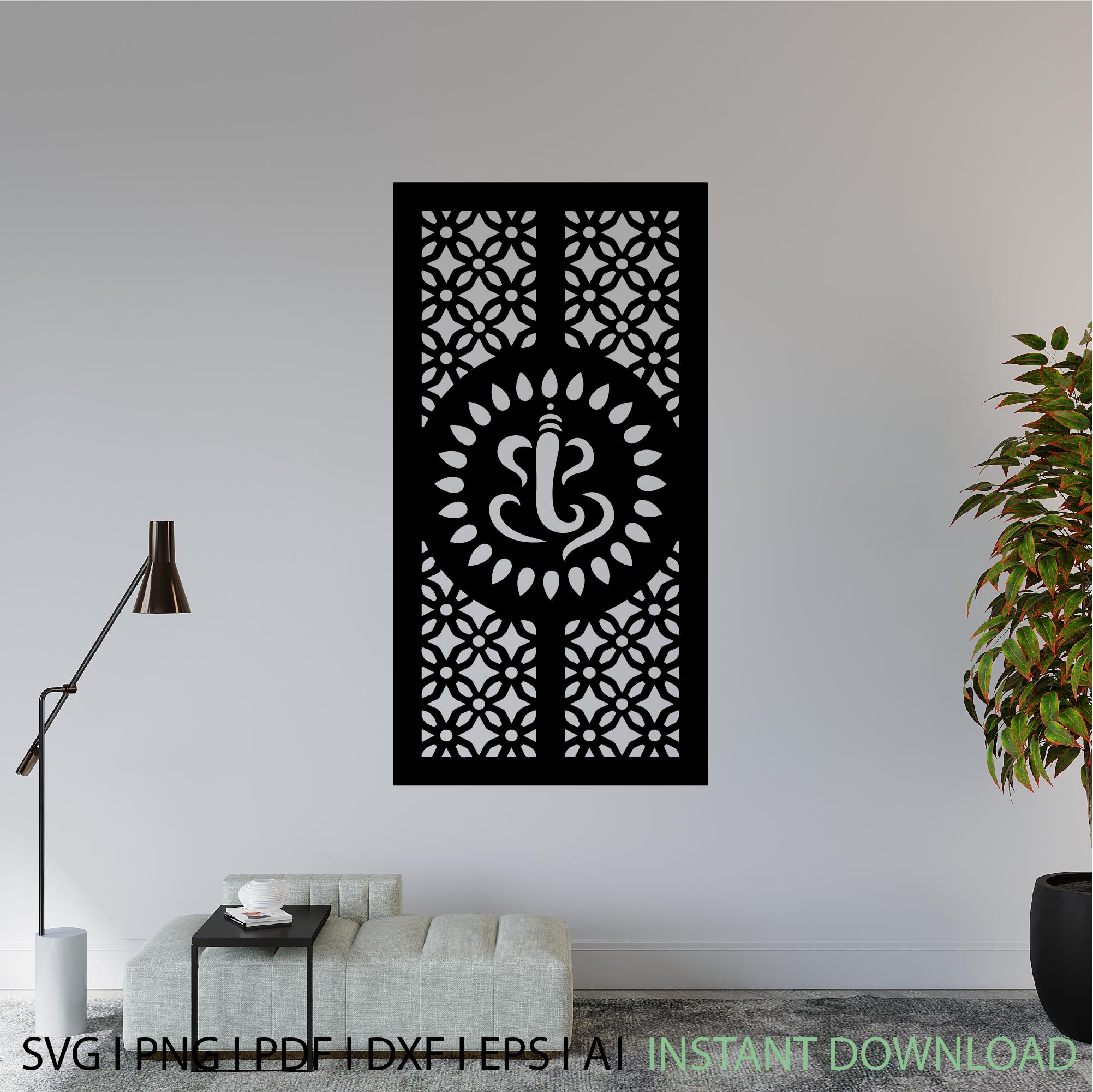 Ganesha Wall Decor Svg Dxf: Laser Cut Hindu God Jali Design (digital ...
