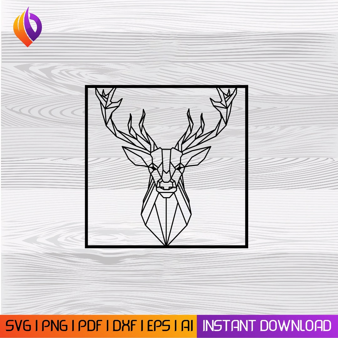 Polygon Deer Head Wall Art Svg, Dxf, Eps, AI , Plasma Cut File,wall Art ...
