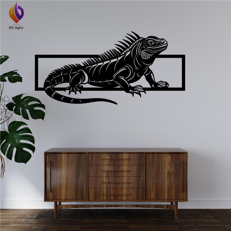 Iguana Wall Art SVG DXF: Laser Cut Files for CNC, Glowforge (digital ...
