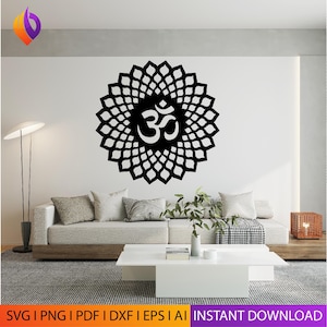 Om Cnc Laser Cut DXF Bundle, Aum for Glowforge and CNC, Aum Wall Decor ...