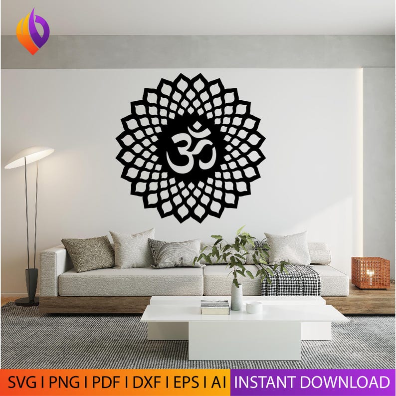 Om Cnc Laser Cut DXF Bundle, Aum for Glowforge and CNC, Aum Wall Decor ...