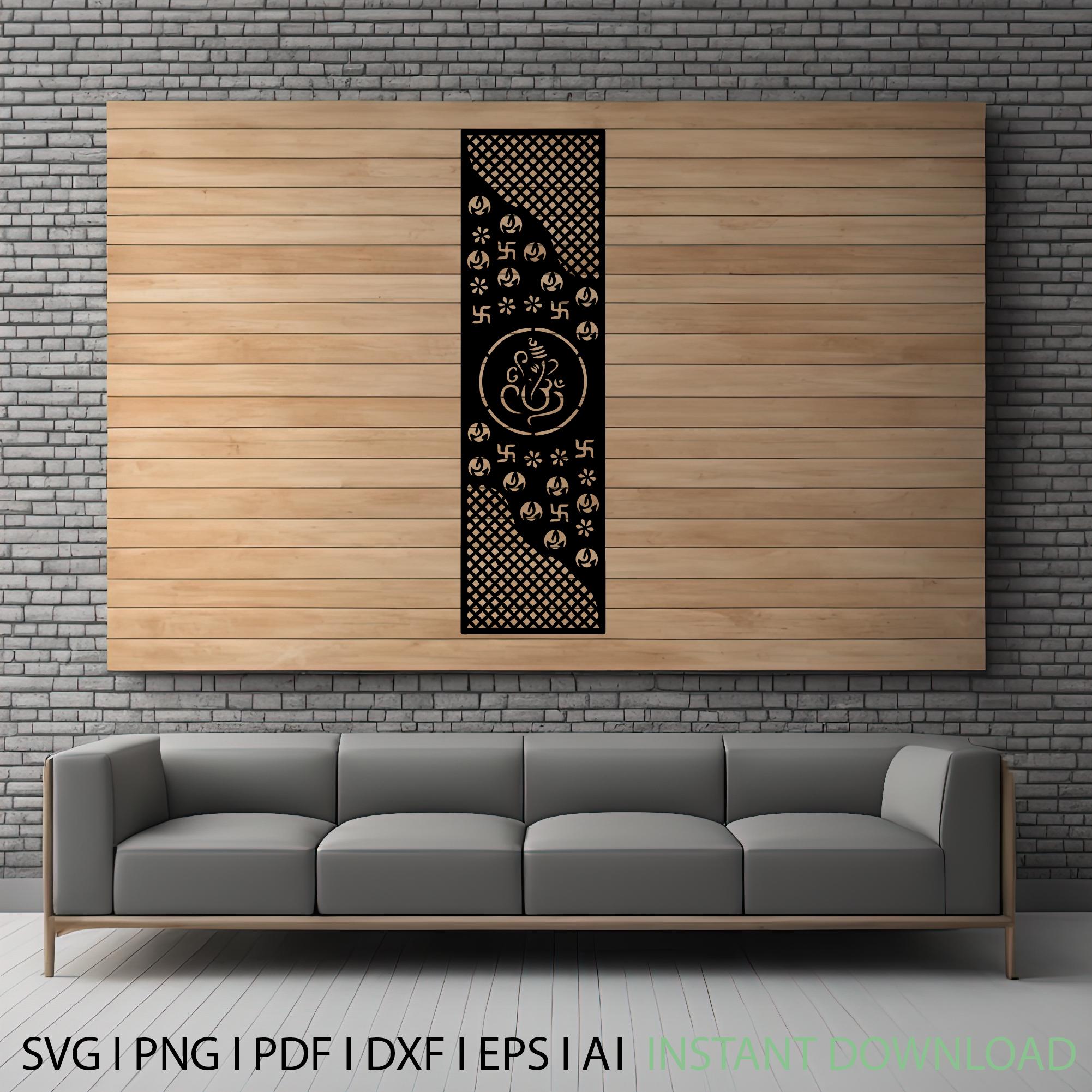 Ganesha Wall Decor Svg Dxf Bundle: Laser Cut Hindu God Jali Design ...