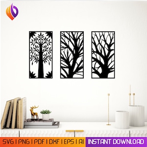 31 Leaf and Branches Panel Wall Art DXF Bundle – Digital Laser Cut ...