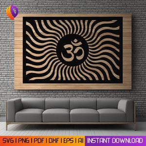 Om Wall Decor Laser-cut DXF File for Glowforge and CNC Machines - Aum ...