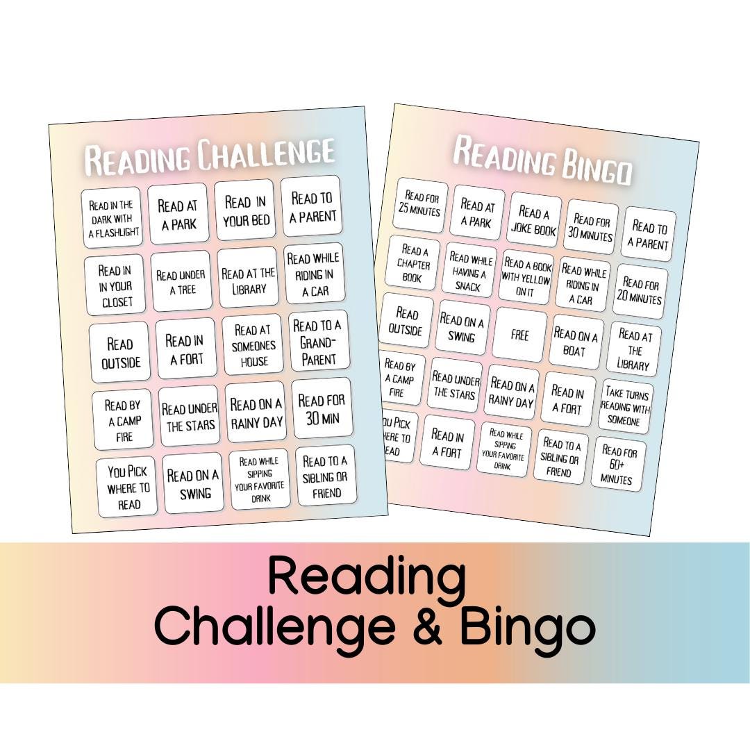 Printable Reading Challenge & Bingo Templates (PDF) - Etsy