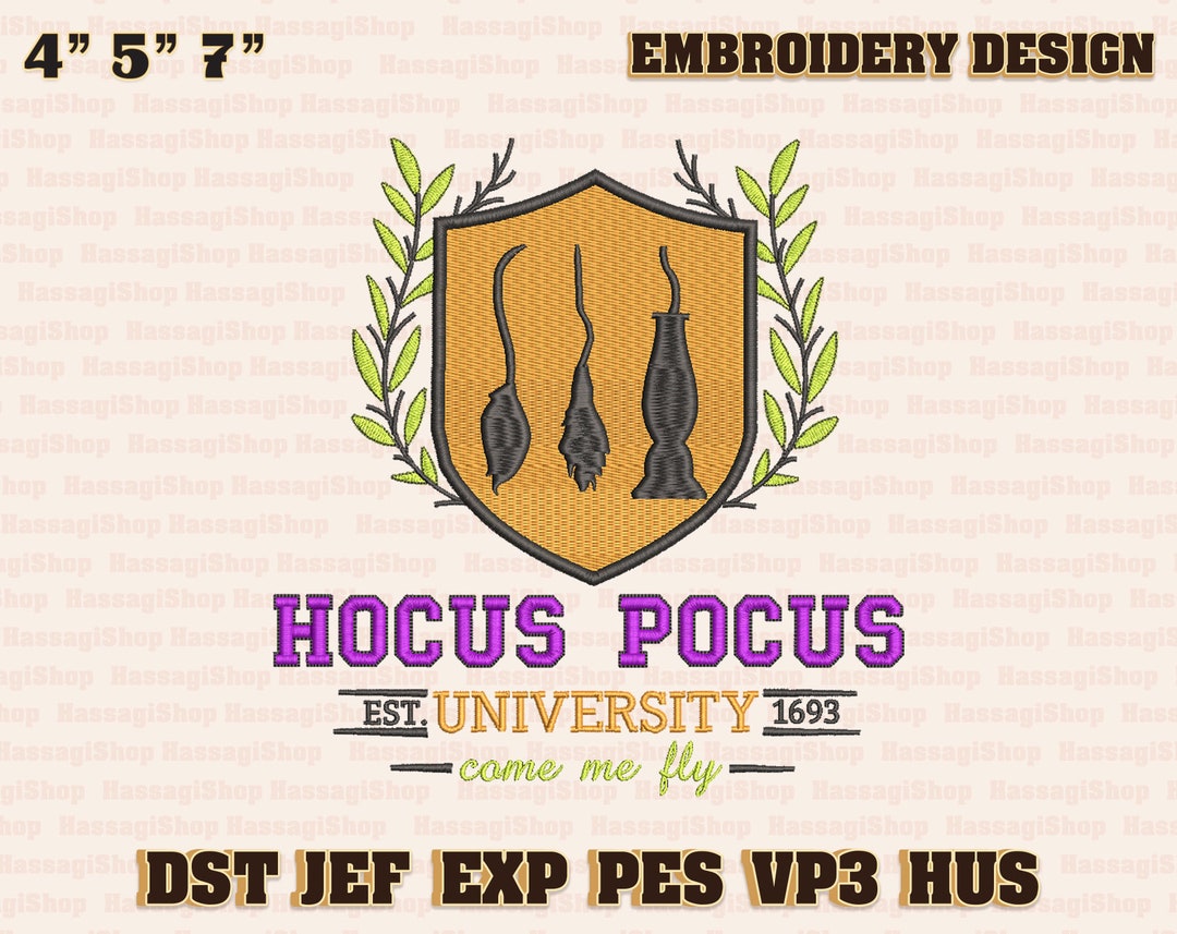 Hocus Pocus University Happy Halloween Embroidery Hocus - Etsy