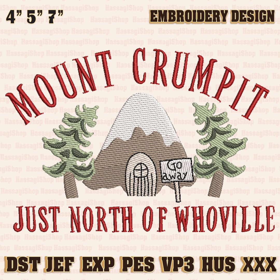 Vintage Mount Crumpit Christmas Embroidery Machine Design - Etsy