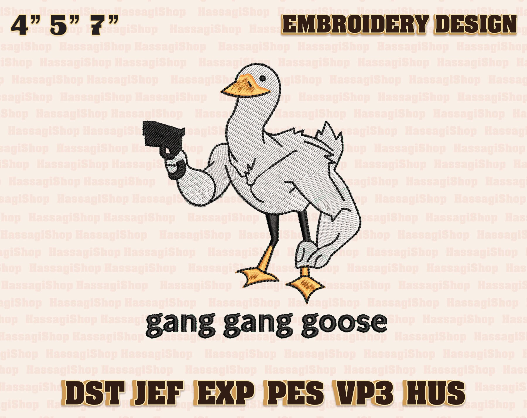 Gang Gang Goose Machine Embroidery Design Silly Goose - Etsy