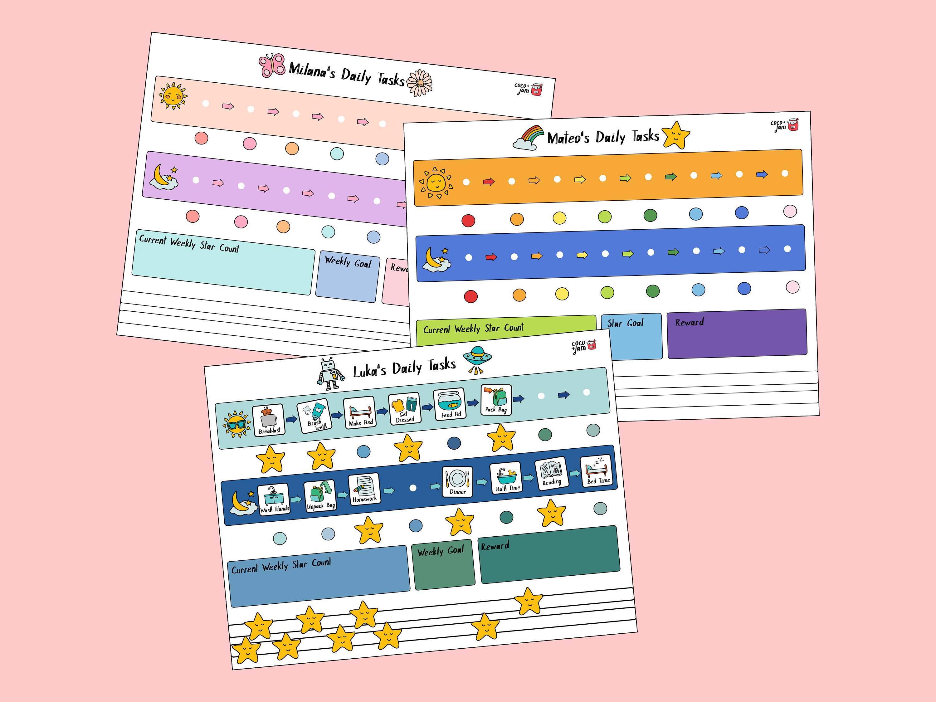 Personalised Star Reward Chart Visual Aid for Children. Morning ...