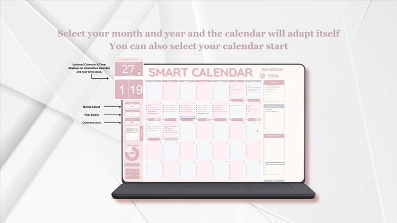2025 Monthly Calendar Spreadsheet | Google Sheets | Productivity ...