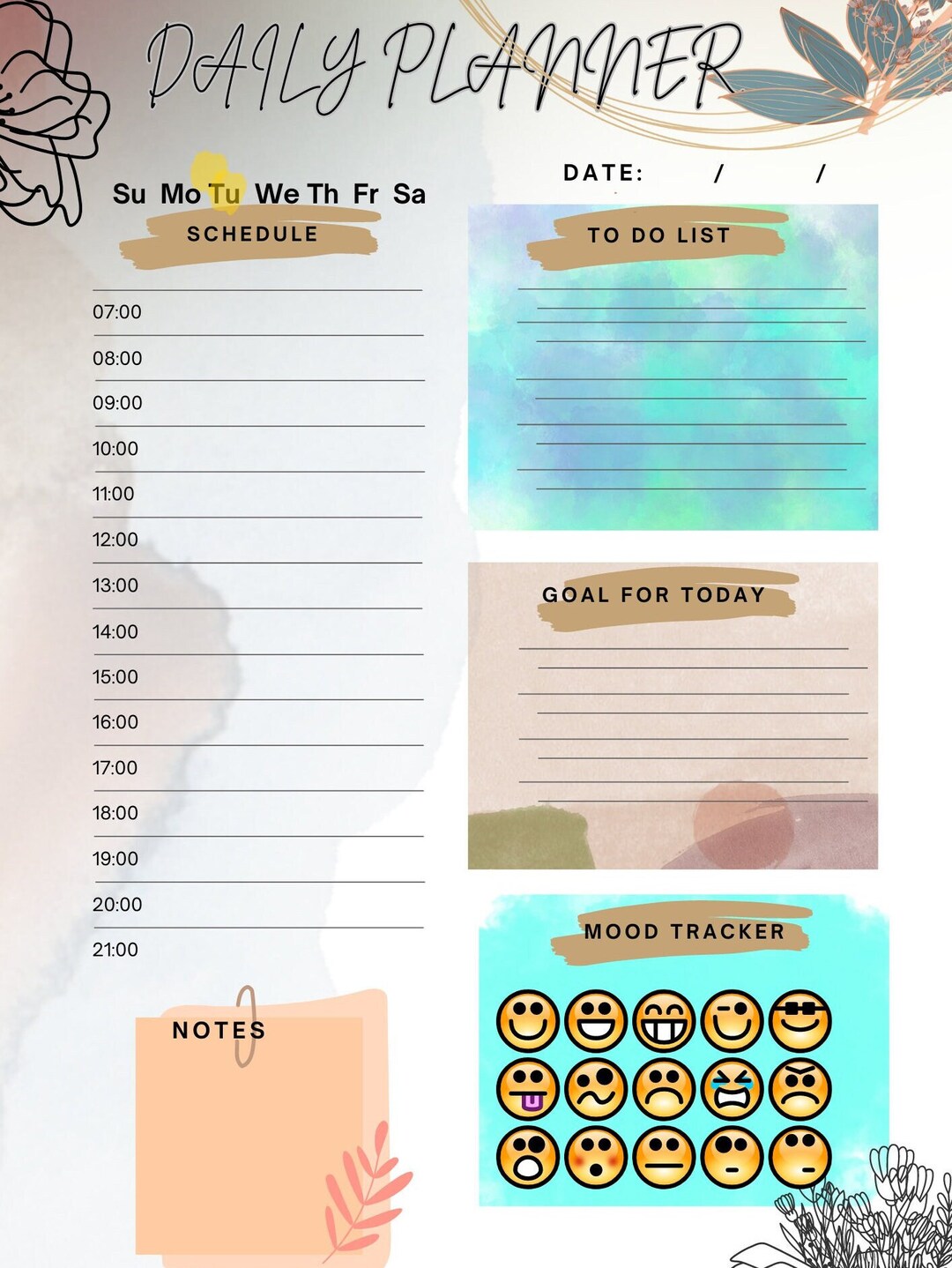 DAILY PLANNER SIMPLE - Etsy