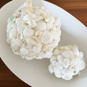 White Sea Shells Bowl Filler, Sea Side Home Decor, Summer Cottage Decor ...