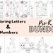 PRINTABLE Coloring Pages Pre-k Kindergarten Kids Bundle Letters and ...