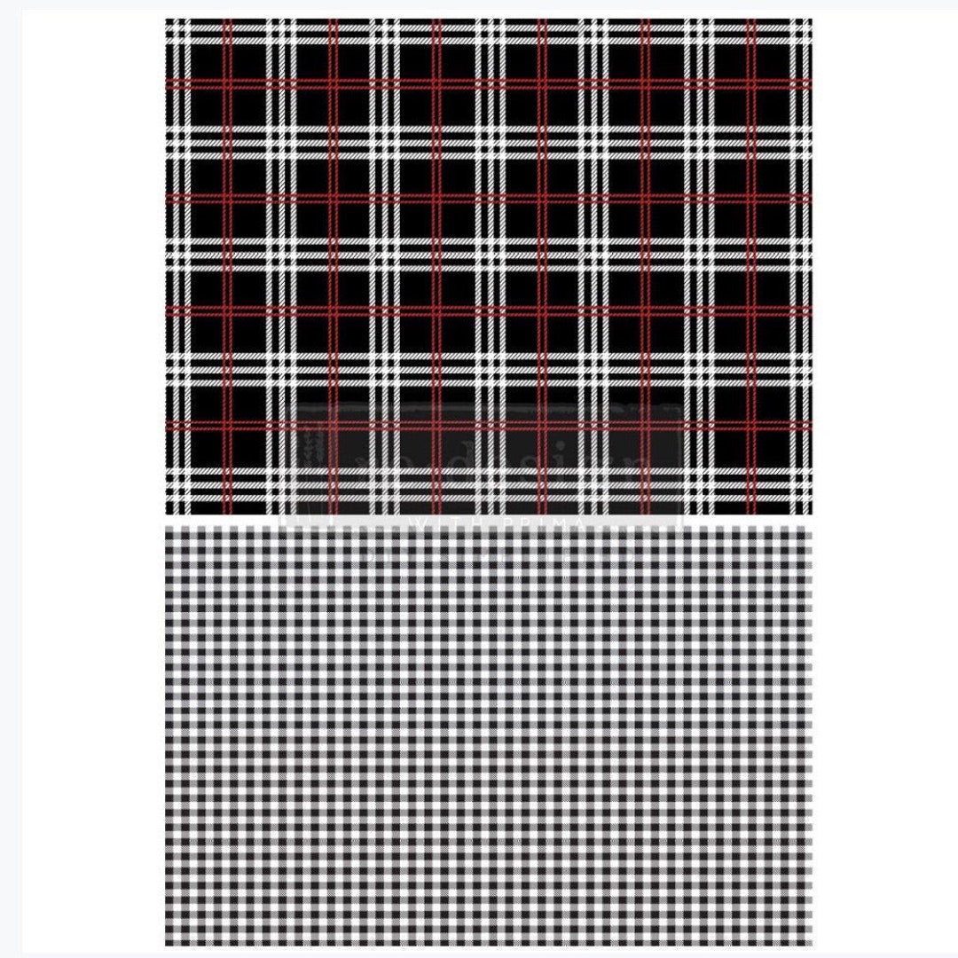 Gingham Black Decor Transfer Redesign With Prima - Etsy