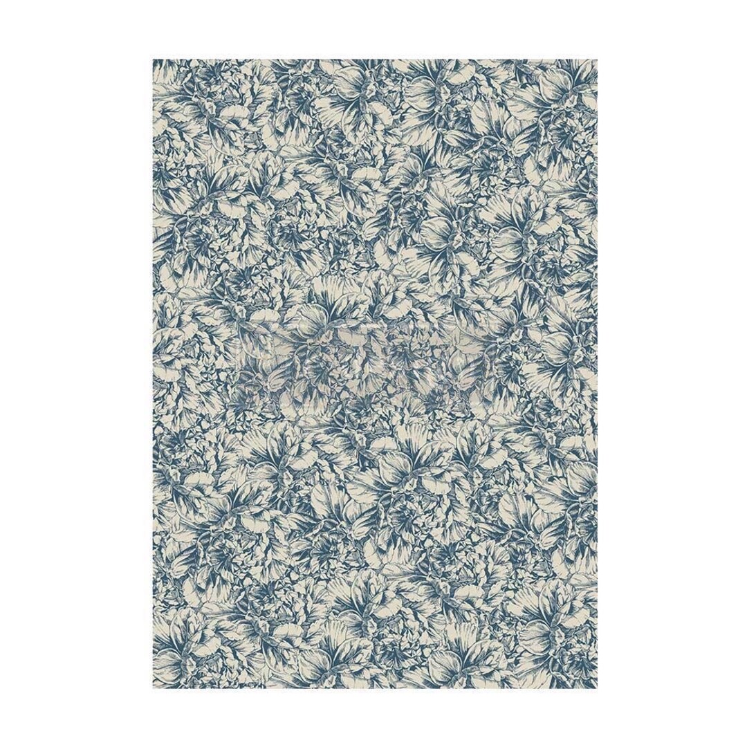 Blue Wallpaper Decoupage Fiber Paper Redesign With Prima - Etsy