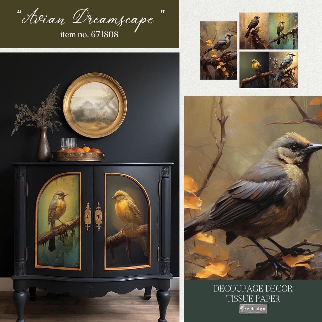Avian Dreamscape 3 Sheets Decoupage Paper Pack Redesign With Prima - Etsy