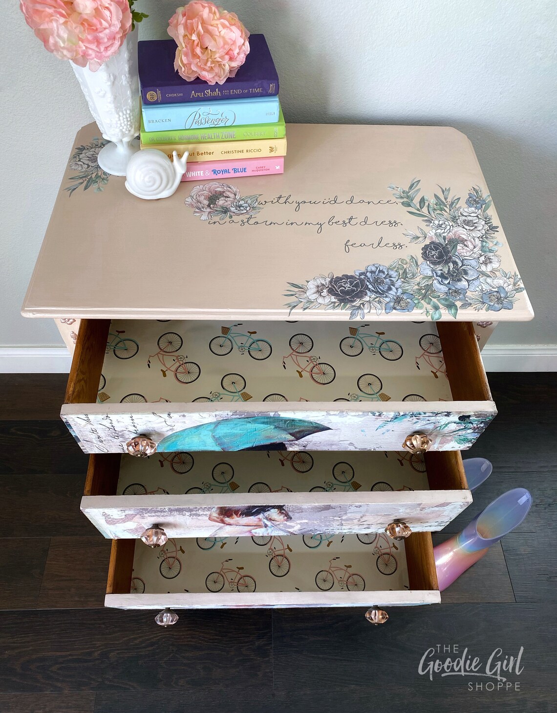 Blush Pink and Mint Green Antique Dresser Chest Alison - Etsy