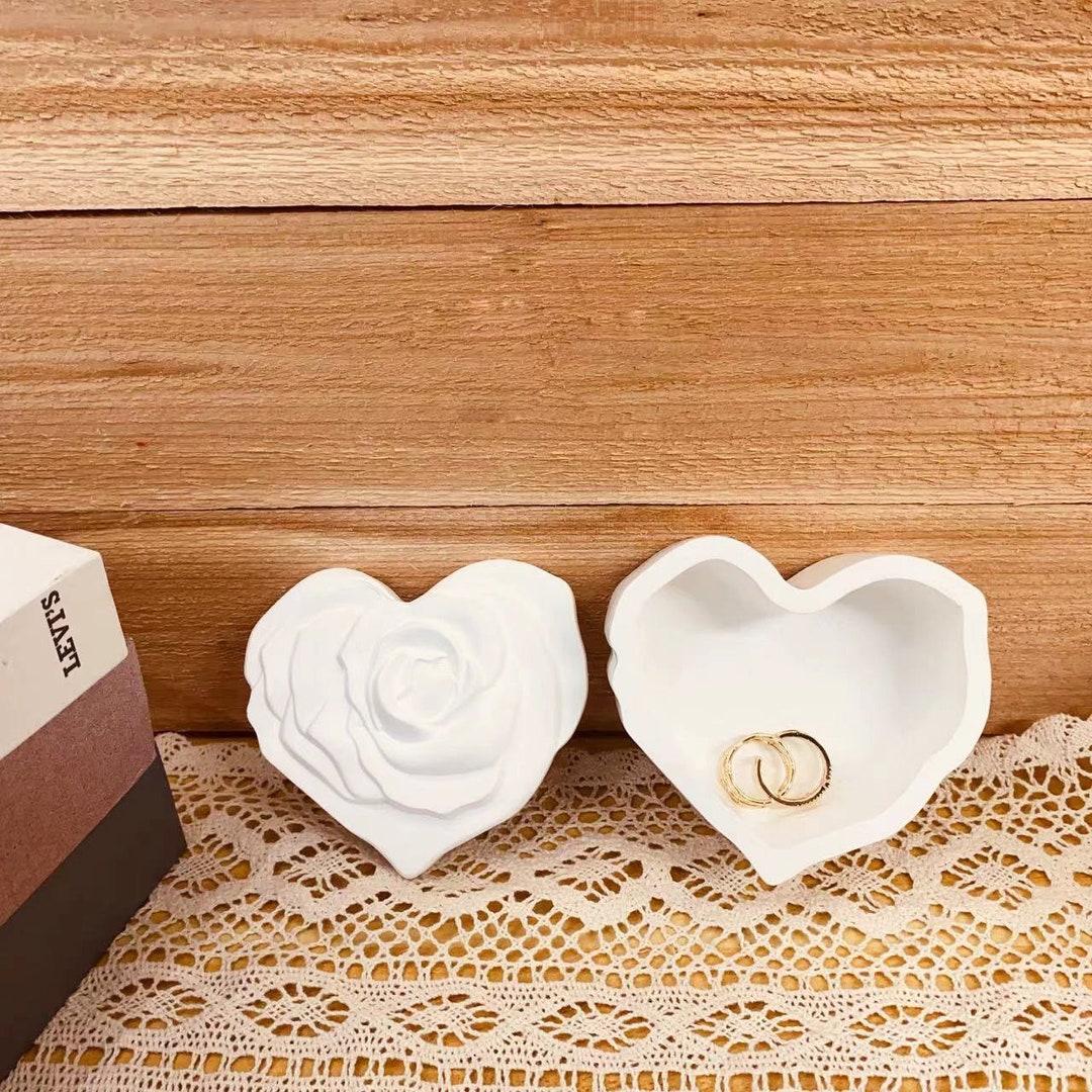 Silicone Molds Rose Heart Storage Box Love Heart Shaped Box Mold With ...
