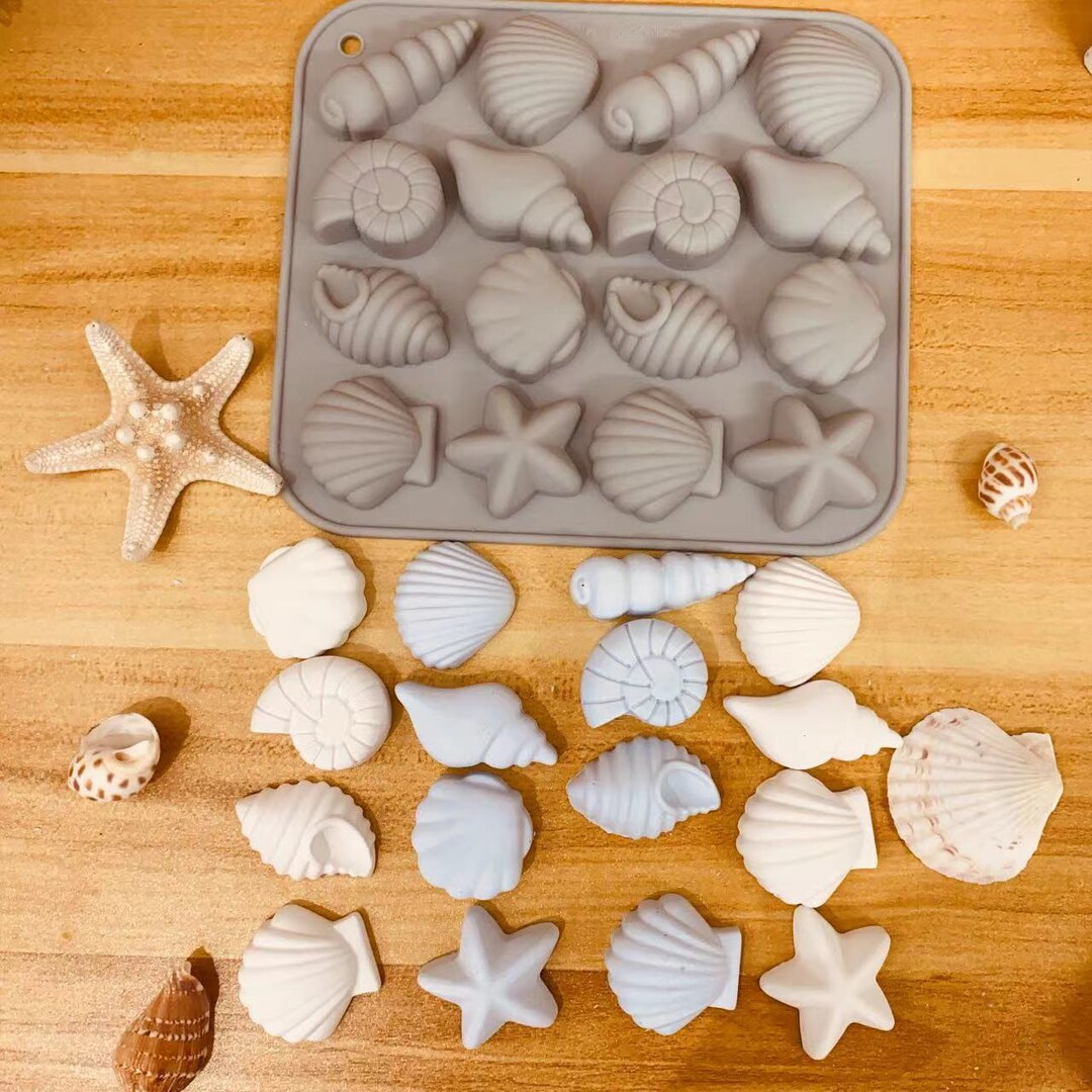Silicone Molds Shells, Conch, Starfish, Sea Snail, 8 Cavities, Casting ...