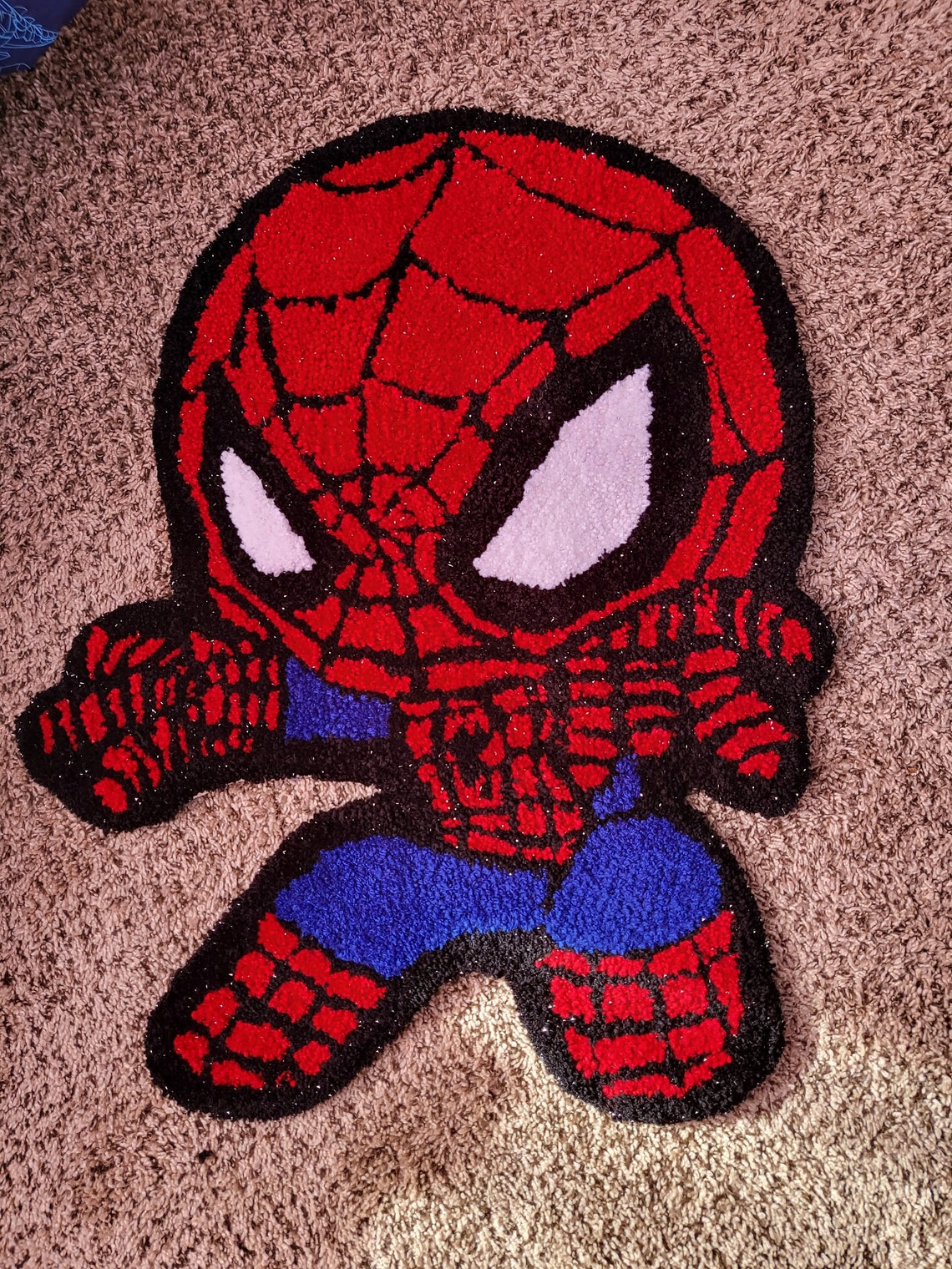 Hand Tufted Spiderman Rug - Etsy
