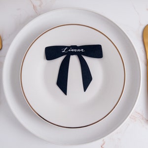 Straight Bow Shaped Handwritten Wedding Place Cards, Calligraphy Bow ...