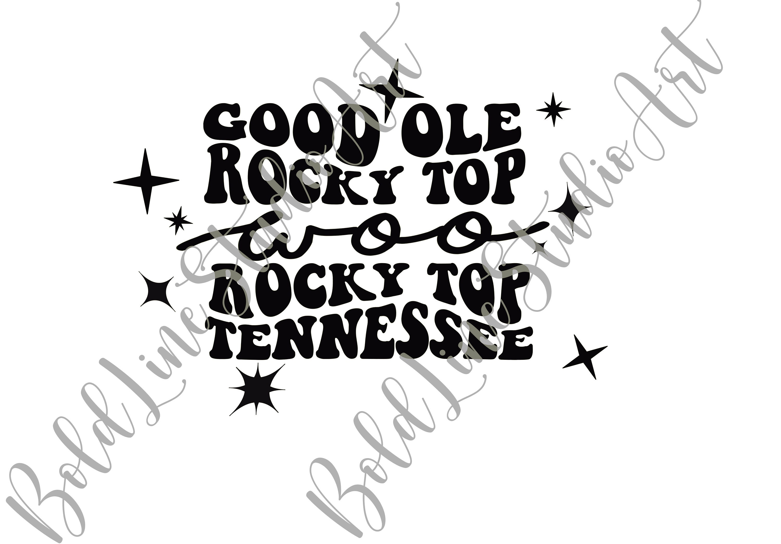 Good Ole Rocky Top Wavy Font PNG Bundle, Tennessee Png, Tennessee ...