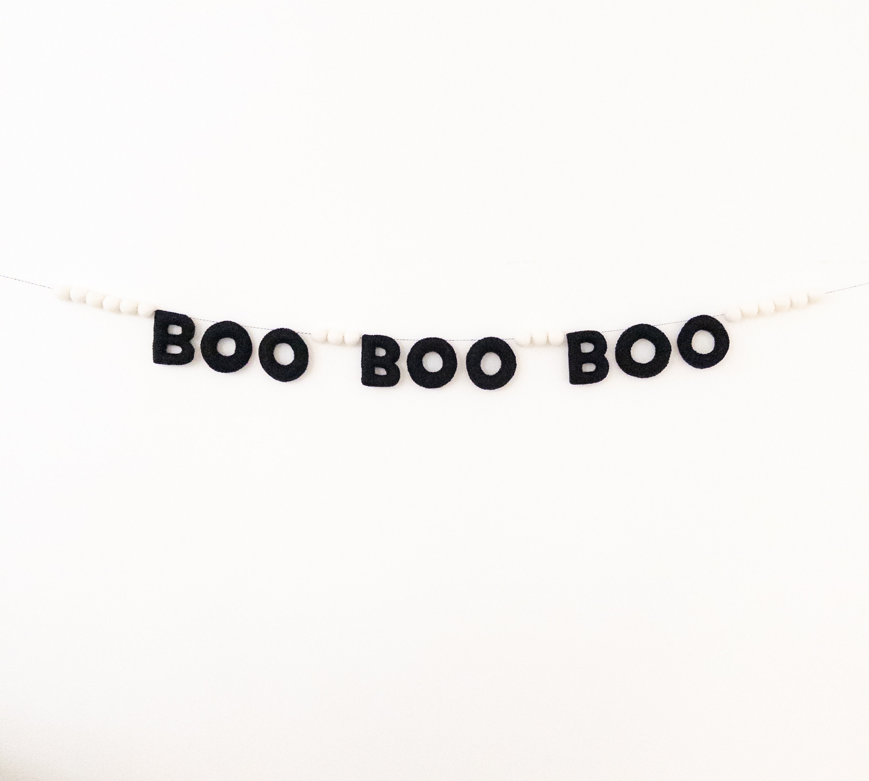 READY TO SHIP// Boo Garland, Boo Banner, Halloween Felt Ball Garland ...