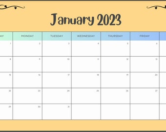 2023 Calendar Printout PDF - Etsy