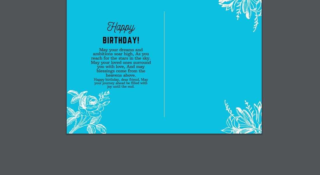 Printable Birthday Card Digital PDF - Etsy