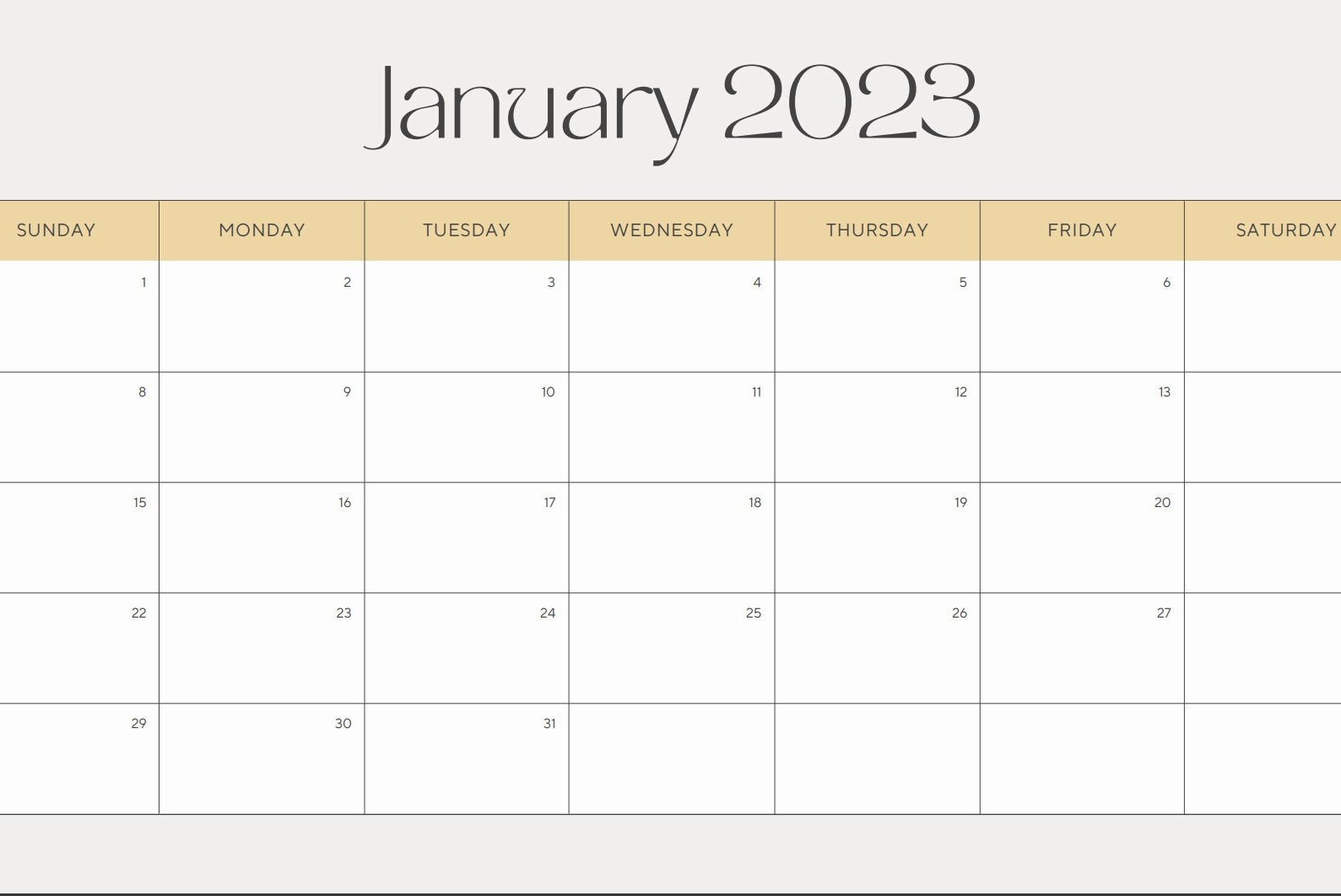 Printable 2023 Calendar - Etsy