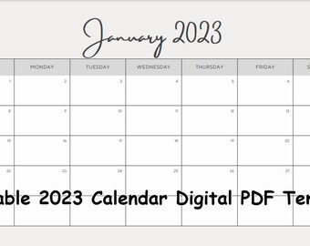 2023 Calendar Printout PDF - Etsy