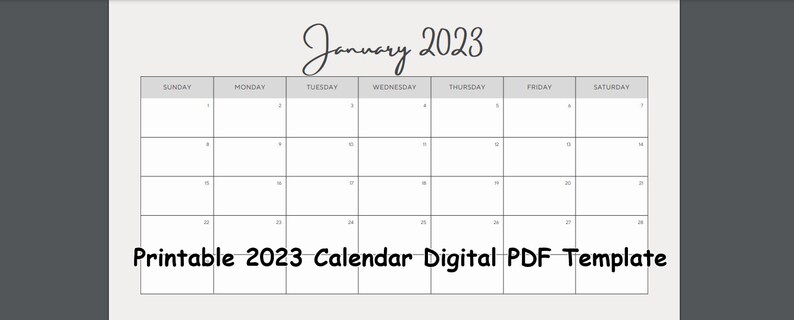 Printable 2023 Calendar PDF - Etsy